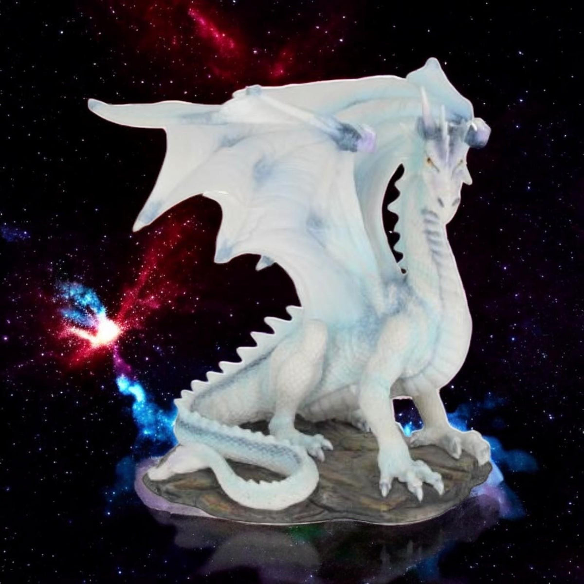 Ice Dragon Figurine 20.5cm - Gothic Fantasy Resin Statue – OsirisTradingUK