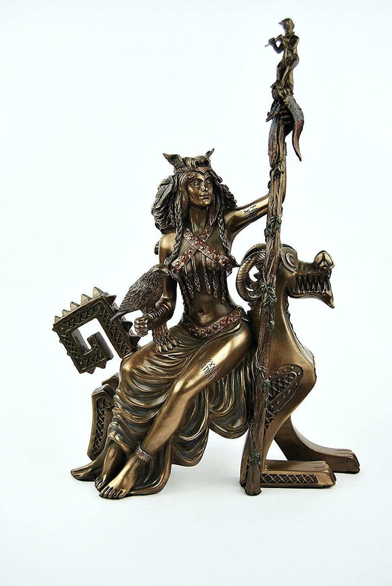 Bronze Viking Goddess Frigg Statue - Norse Mythology Figurine ...